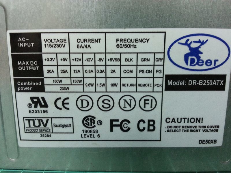 DEER DR-B250ATX POWER SUPPLY 235W - PLC DCS SERVO Control MOTOR POWER SUPPLY IPC ROBOT